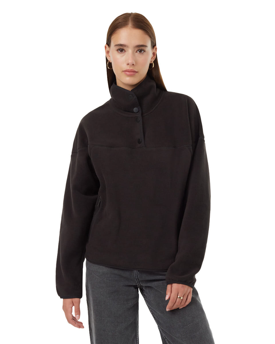 tentree W Recycled Microfleece 1/4 Snap Sweaters/jumpers meteorite ...