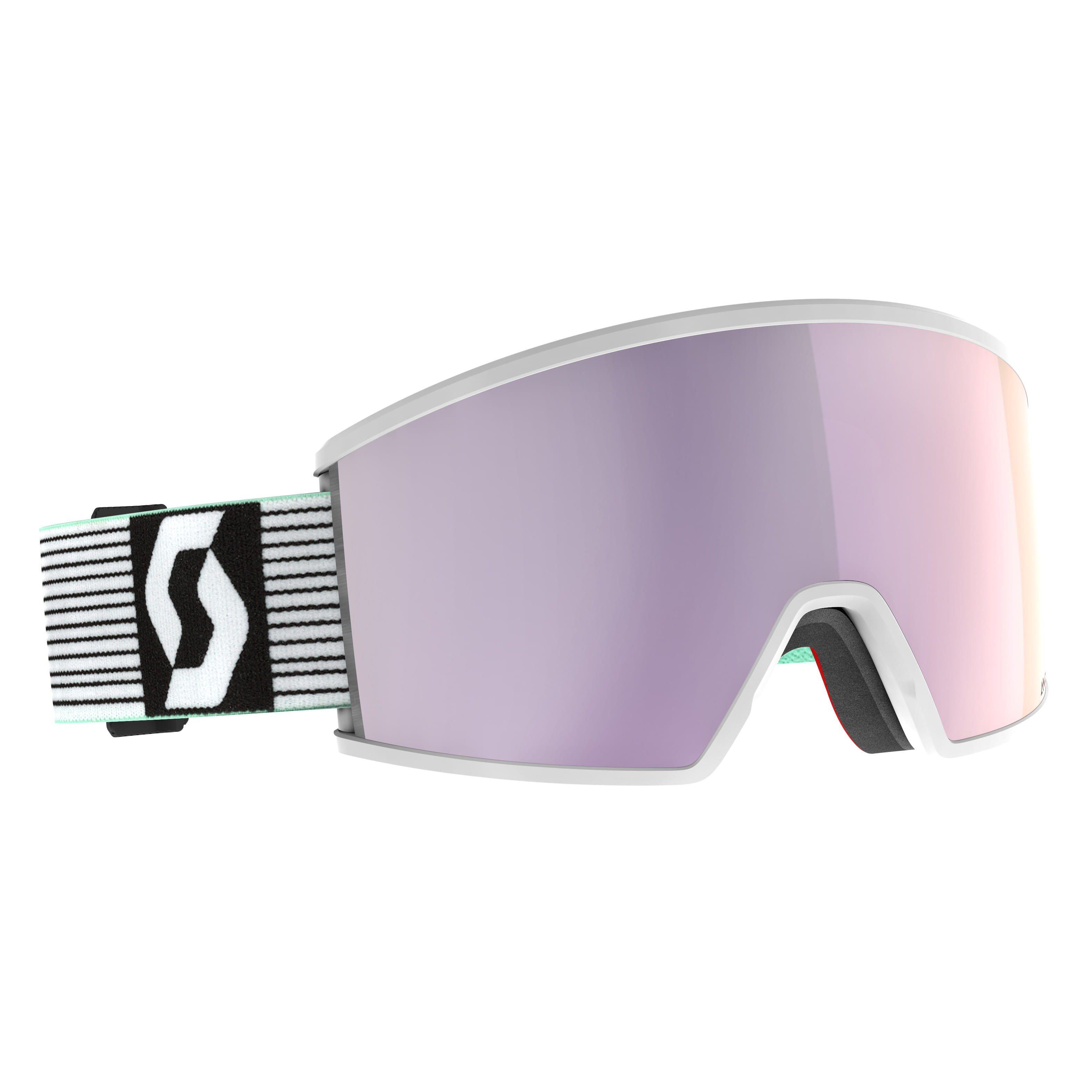 SCOTT Ambit lavender chrome S3 Ski glasses white/mint green one size ...
