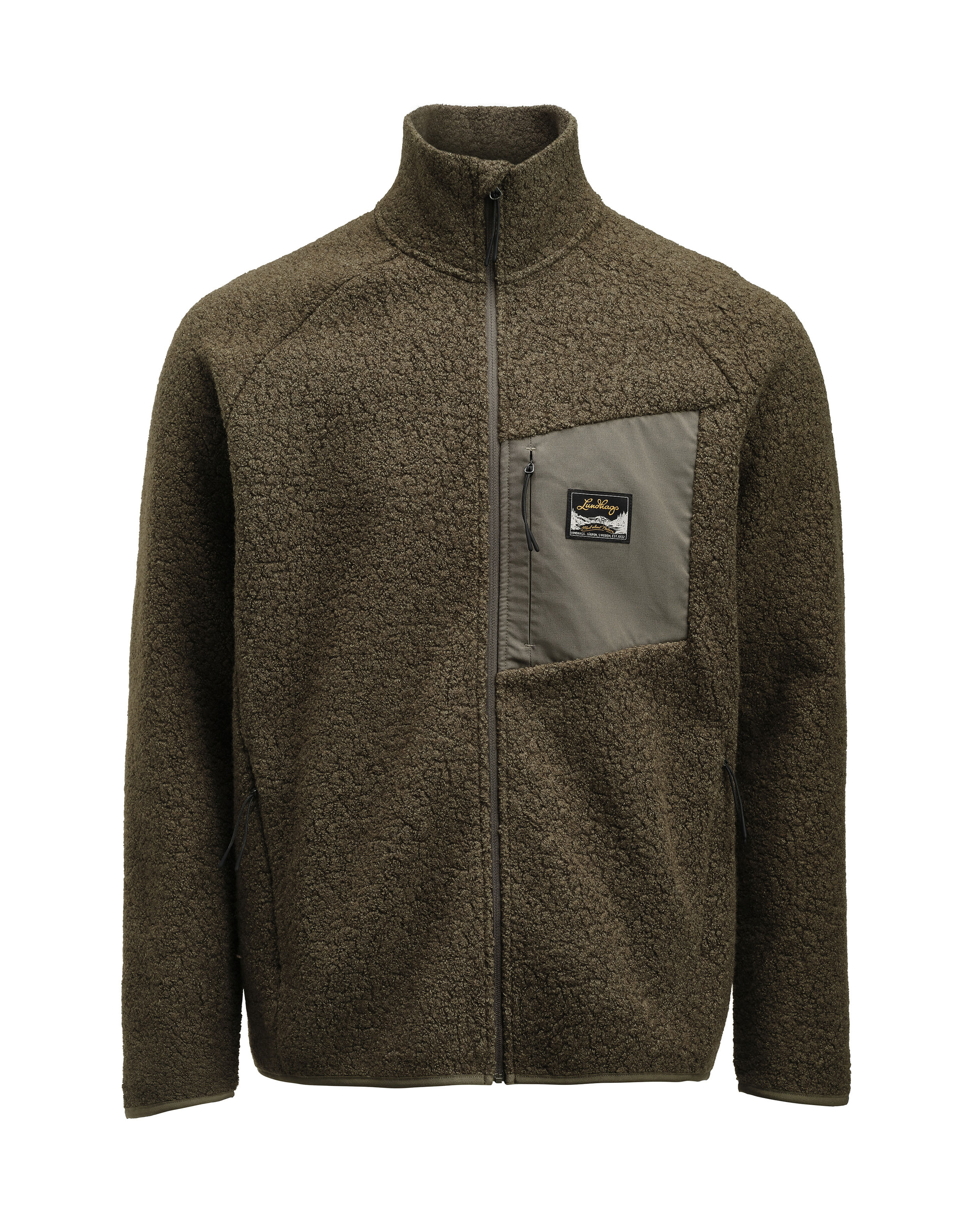 Lundhags Flok Wool Ms Pile Fleecejacke forest green M - Transa.ch